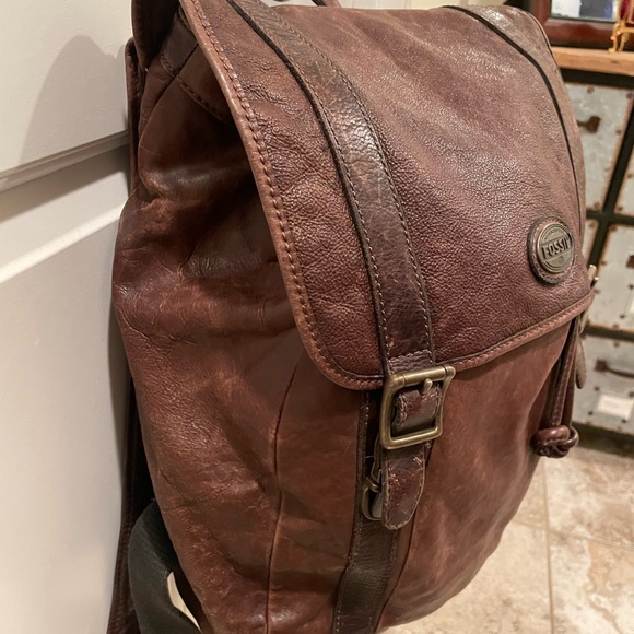 Fossil | Bags | Fossil Distressed Large Backpack Unisex Brown | Poshmark